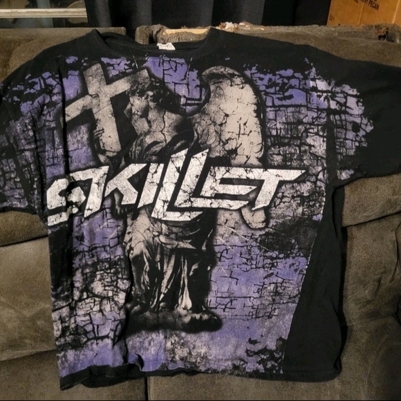 Shirts | Skillet Stone Angel Full Print Christian Rock Shirt Xl | Poshmark